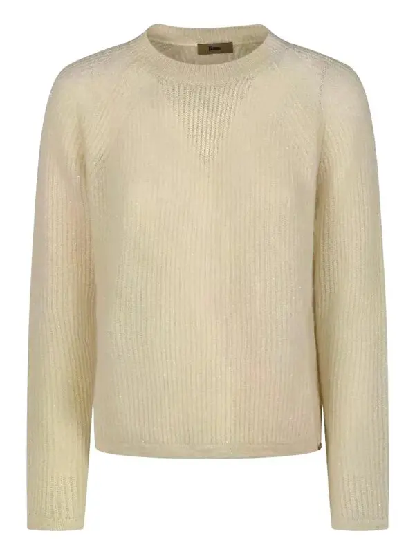 Herno Sequin-embellished Ribbed-knit Sweater - White