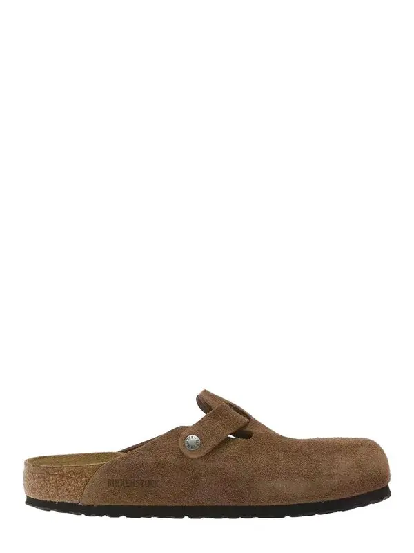 BIRKENSTOCK Boston Calf Suede Buckle-fastening Mules - Brown