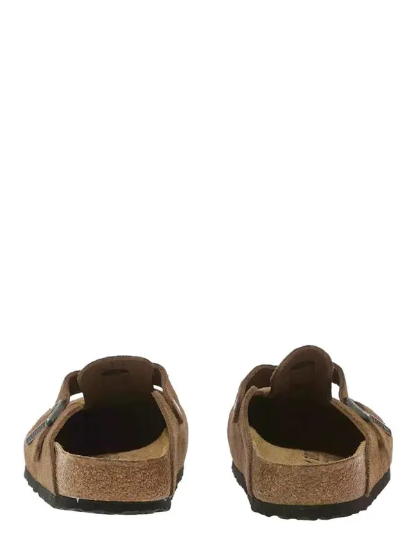 BIRKENSTOCK Boston Calf Suede Buckle-fastening Mules - Brown