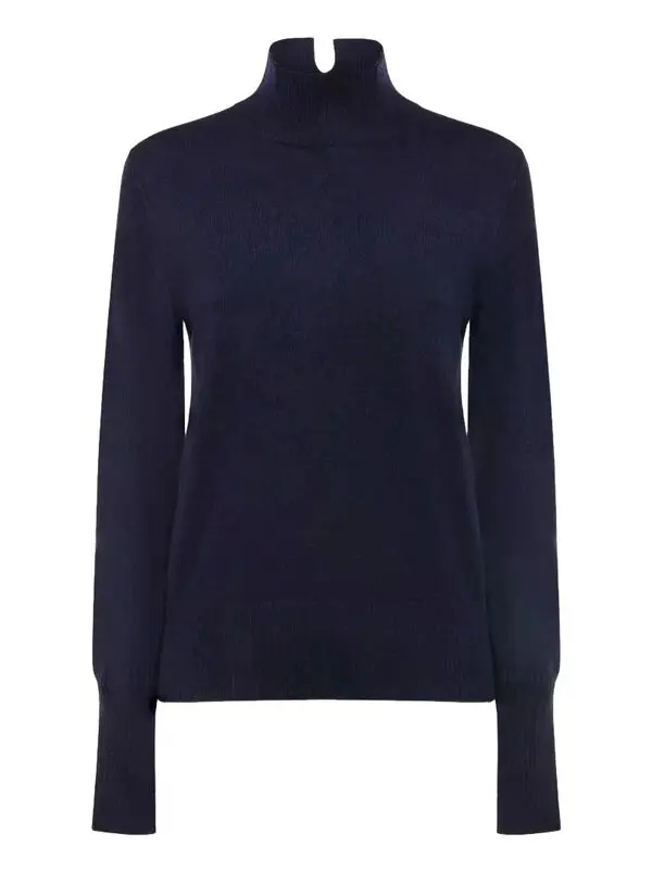 Pinko High-neck Logo-patch Sweater - Blue