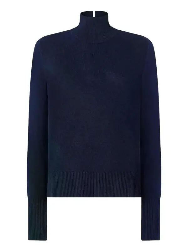 Pinko High-neck Logo-patch Sweater - Blue
