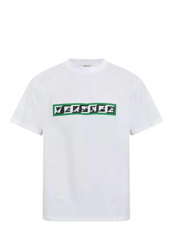 Versace Printed Cotton-jersey Regular T-shirt - White