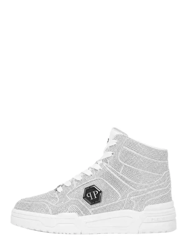 Philipp Plein Mid-top Predator V2 Strass Sneakers - Silver