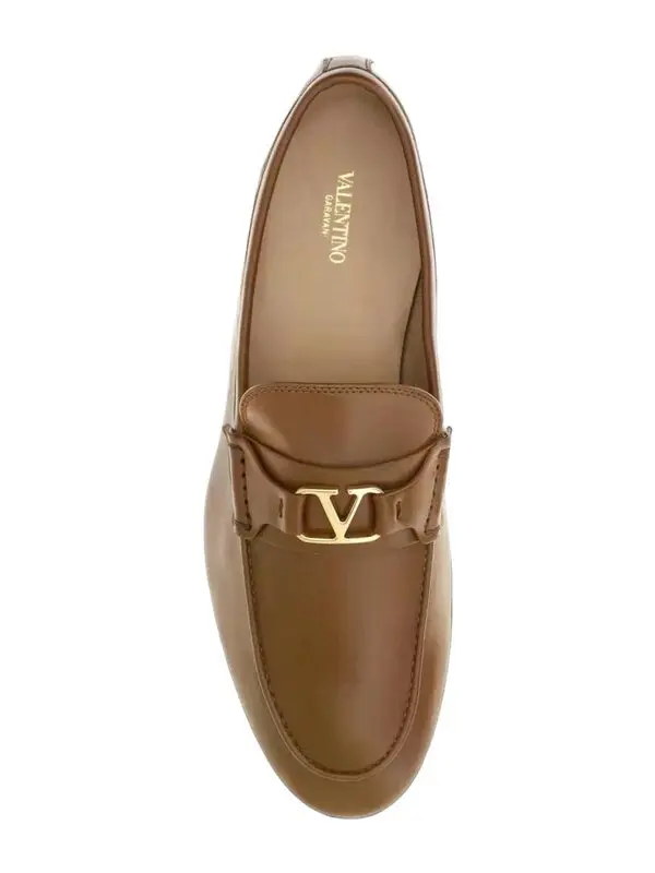 Valentino Garavani Vlogo Signature Leather Loafers - Brown