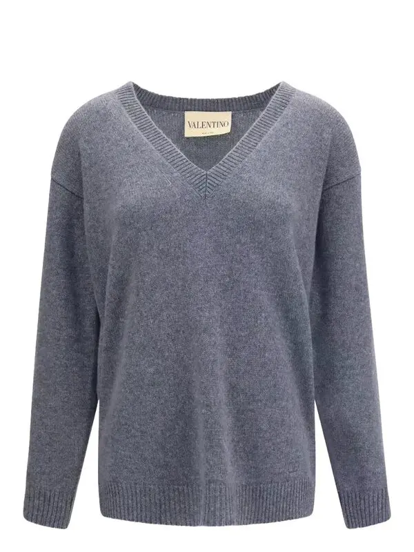Valentino Garavani V-neck Cashmere Sweater - Grey