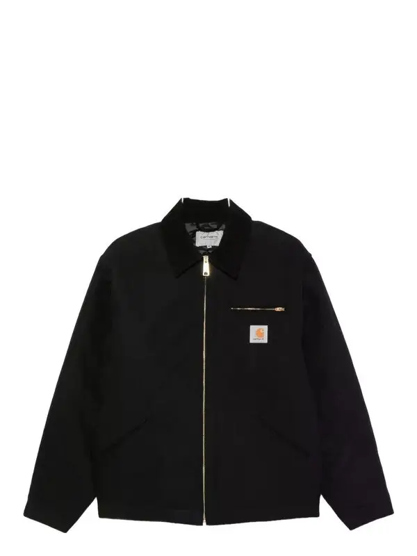Carhartt Work In Progress Og Detroit Logo-patch Zip-up Shirt Jacket - Black