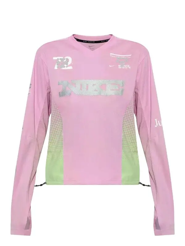 Nike Swift Logo-print Long-sleeve T-shirt - Pink