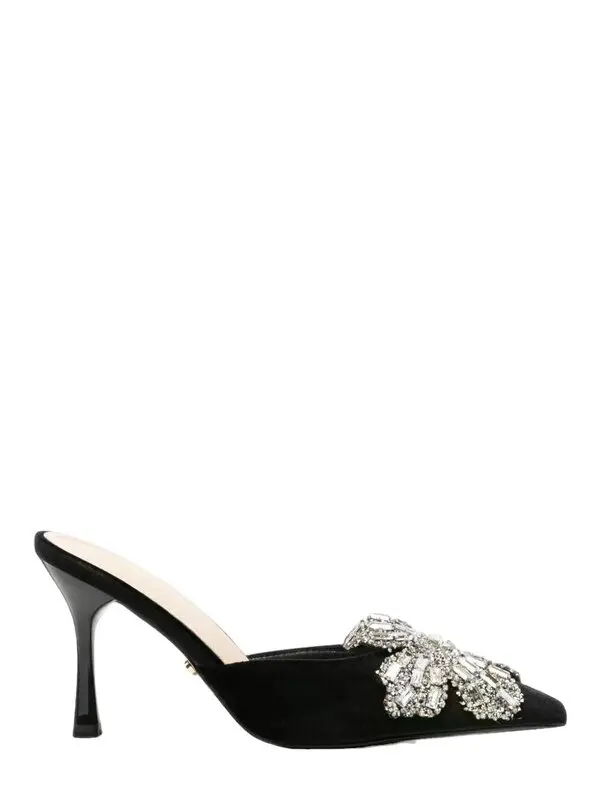 TWENTY FOURHAITCH Crystal-embellished Pointed-toe Pumps - Black