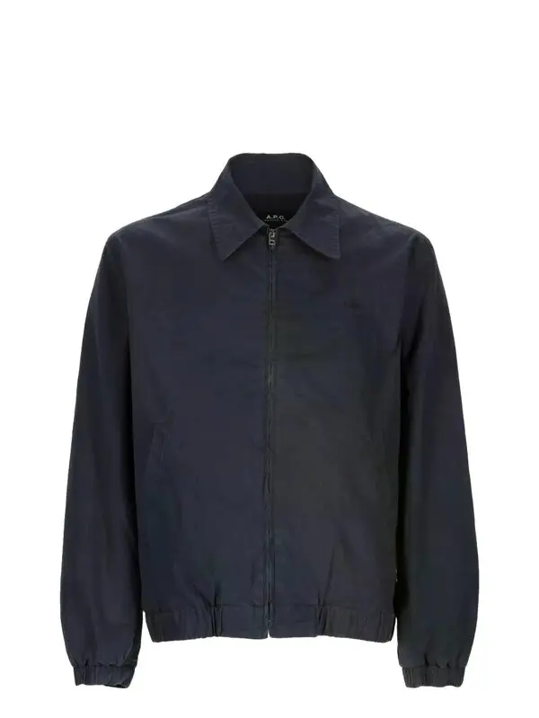 A.p.c. Logo-embroidered Zip-up Jacket - Blue