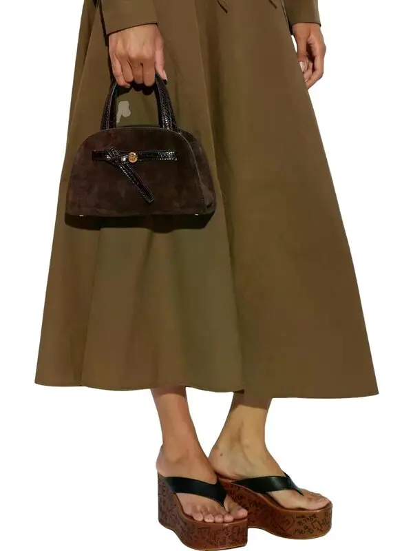 Tory Burch Small Romy Suede Bauletto Bag - Brown