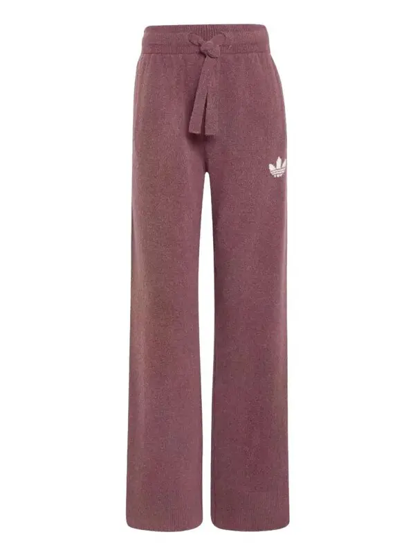 Adidas Logo-embroidered Knit Trousers - Red