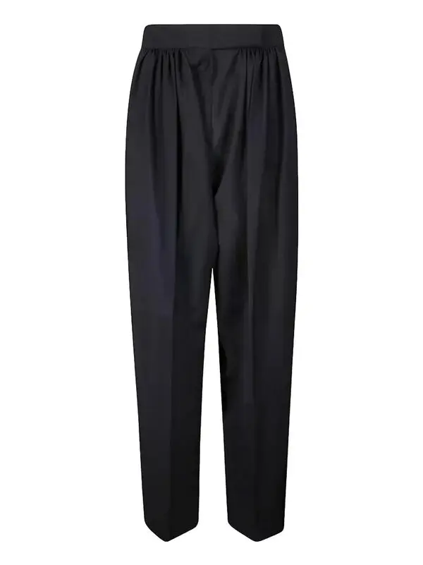 Sportmax Pleated Virgin Wool Trousers - Black