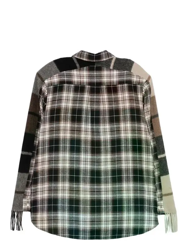 FRENKEN Fringe-trimmed Checked Shirt - Black