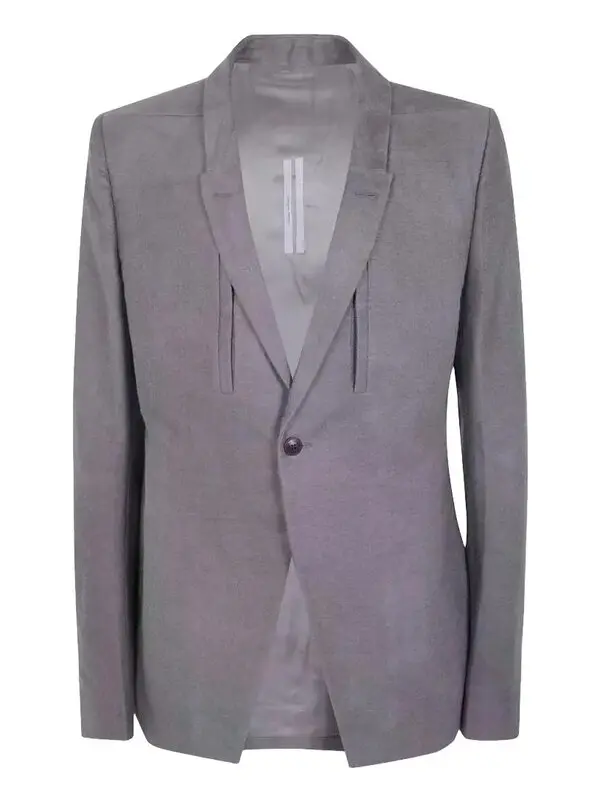 Rick Owens Single-breasted Ramie Blazer - Grey