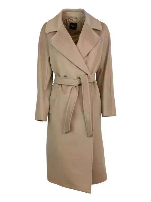 Max Mara Belted Double-breasted Coat - Neutrals