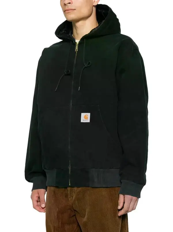 Carhartt Work In Progress Og Active Logo-patch Hooded Jacket - Green