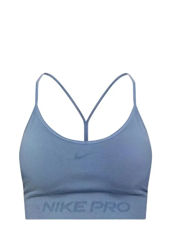 Nike Pro Seamless Logo-print Sports Bra - Blue