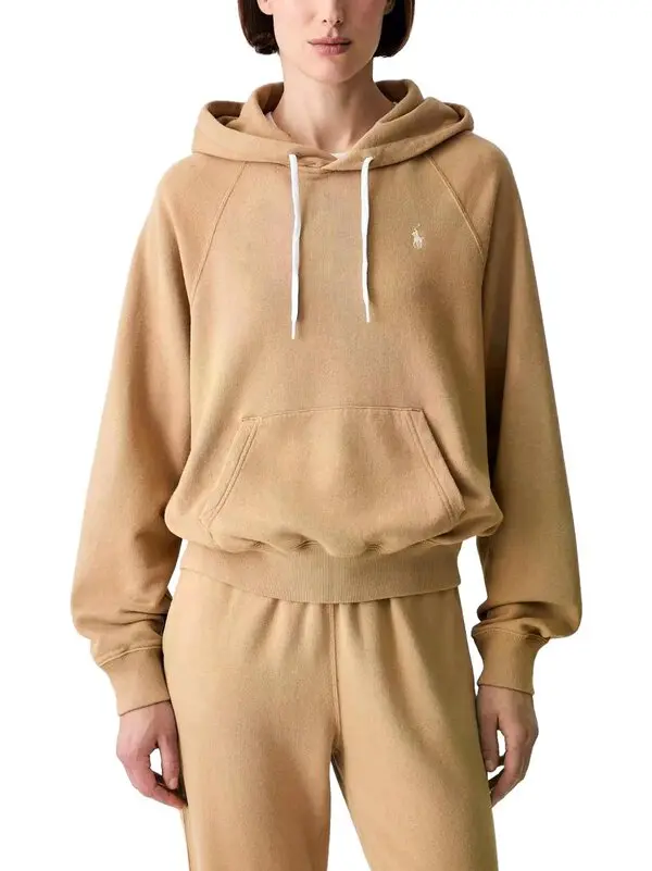 Polo Ralph Lauren Embroidered-logo Drawstring Hoodie - Neutrals