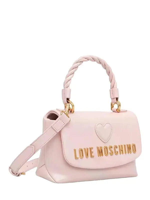 Moschino Heart-patch Twisted-handle Tote Bag - Pink