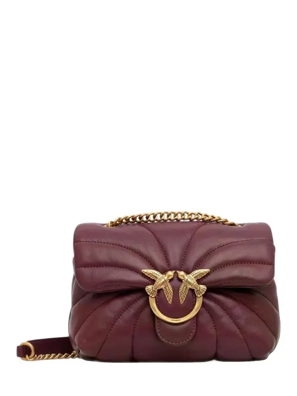 Pinko Mini Love Bag Puff Butterfly Nappa Leather Crossbody Bag - Red