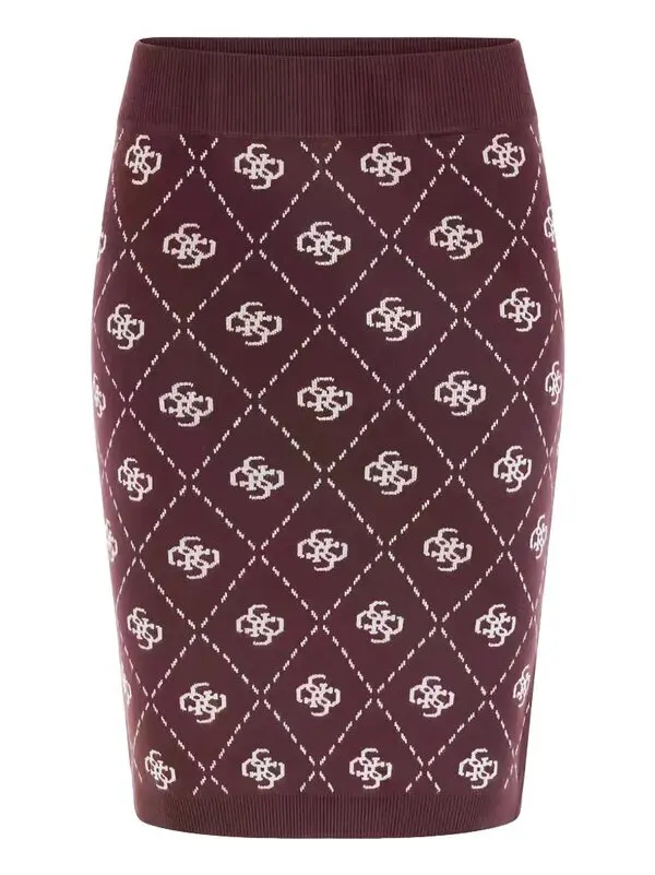 Guess Sarah 4g Monogram-print Skirt - Red
