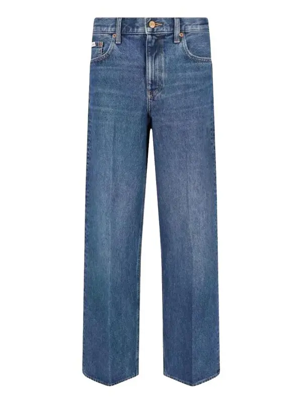Calvin Klein Logo-patch Straight-leg Jeans - Blue
