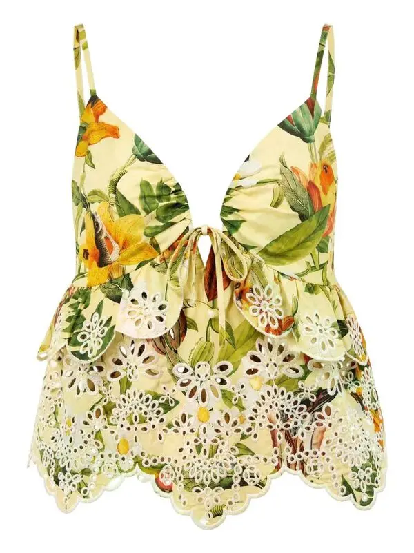 Farm Rio Ruffled Blouse - Yellow
