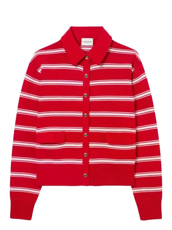 Claudie Pierlot Striped Cardigan - Red