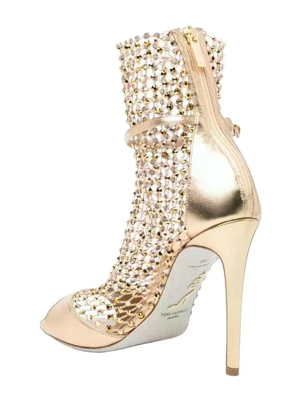 Rene Caovilla 105mm Galaxia Sandals - Gold