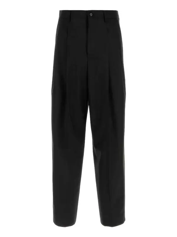 Dolce & Gabbana Pleated Wool Trousers - Black