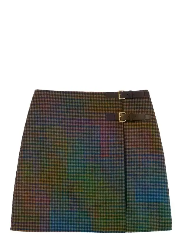 Claudie Pierlot Checked Wrap Skirt - Brown
