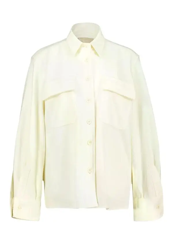 120% Lino Button-up Flap-pocket Shirt - Neutrals