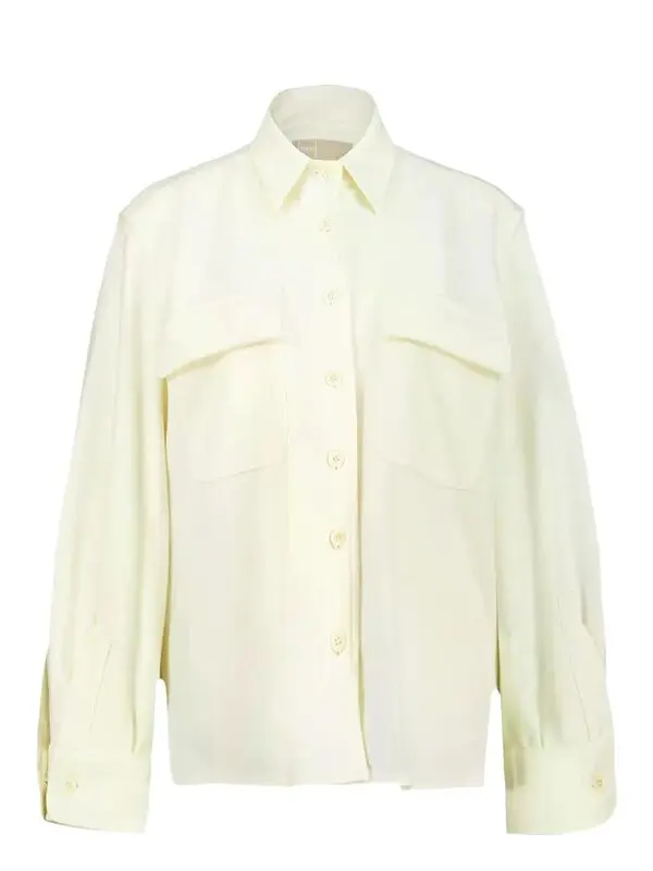 120% Lino Button-up Flap-pocket Shirt - Neutrals
