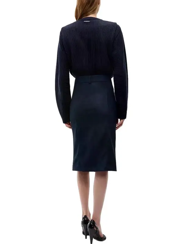 Pinko Ribbed-knit Long-sleeve Sweater - Blue
