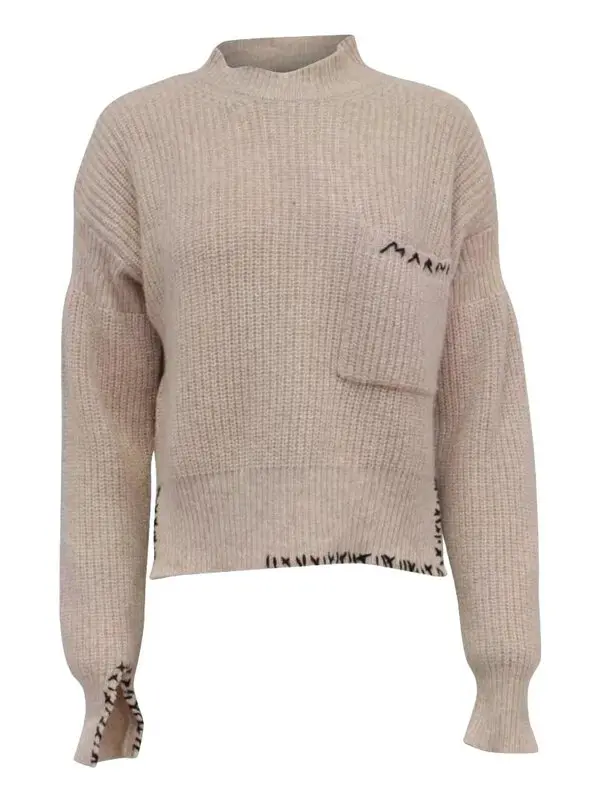 Marni Logo-embroidered Sweater - Neutrals