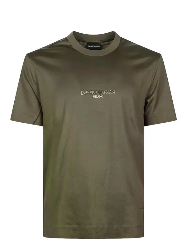 Emporio Armani Logo-print Crew-neck T-shirt - Green