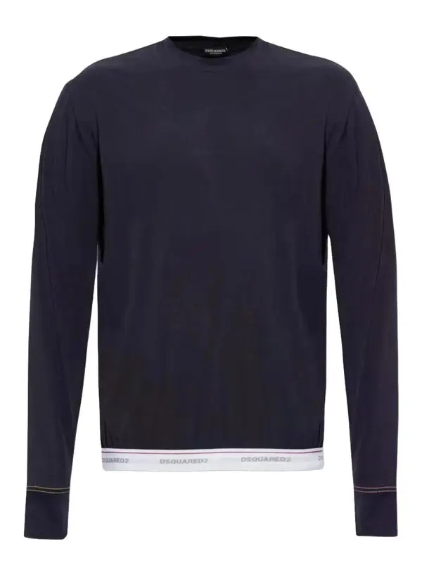 Dsquared2 Logo-waistband Long-sleeve T-shirt - Blue