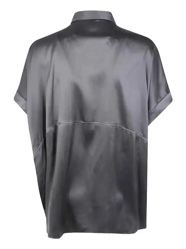 Brunello Cucinelli Monili-chain Silk Shirt - Grey