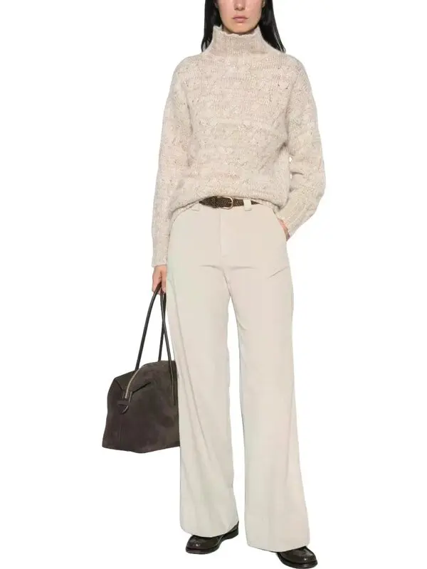 WHITE SAND Wide-leg Trousers - Neutrals