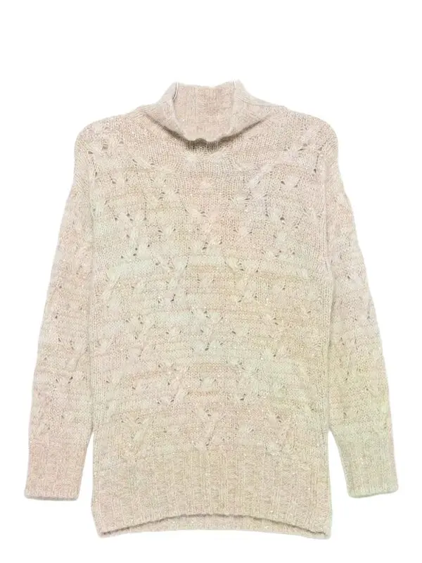 Fabiana Filippi Cable-knit Sequin-embellished Sweater - Neutrals