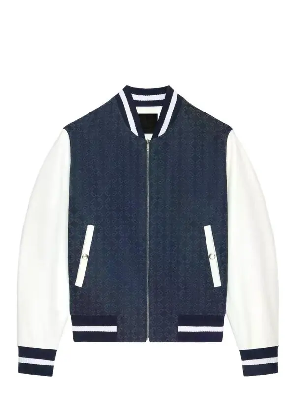 Givenchy Monogram-pattern Varsity Jacket - Blue