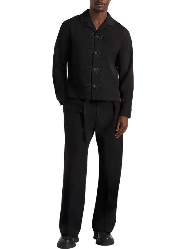 Manière De Voir Valen In Applique Detail Long Sleeve Shirt - Black