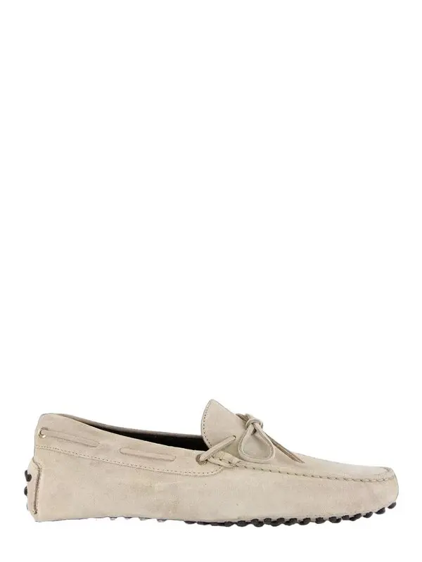 AURELIEN Softey Tie-detail Loafers - Grey