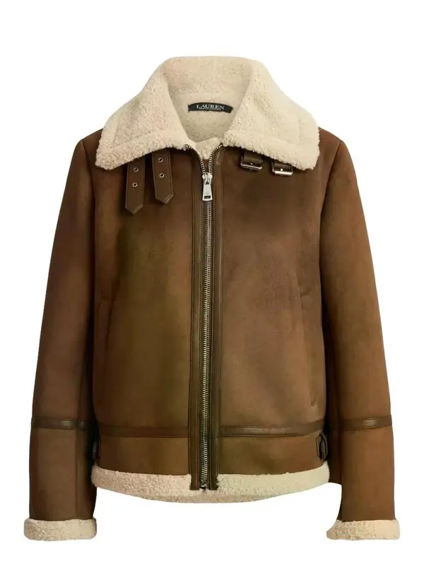 Ralph Lauren Buckle-trim Faux-suede Jacket - Brown