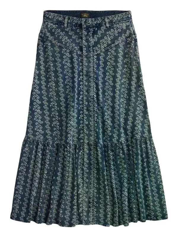 Ralph Lauren Floral-motif A-line Skirt - Blue