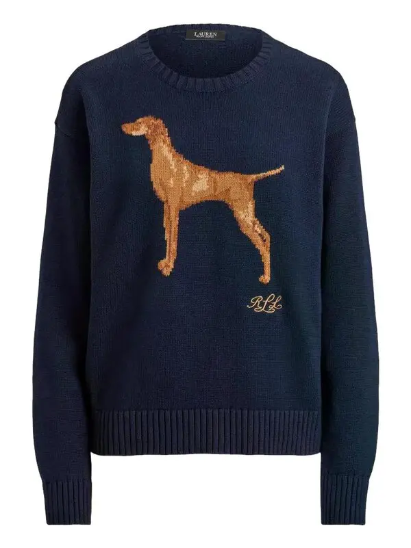 Ralph Lauren Intarsia-knit Long-sleeve Sweater - Blue