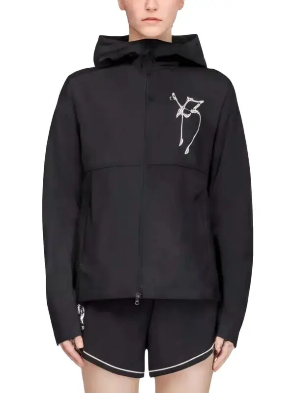 Y3 Chito Graphic-print Running Jacket - Black