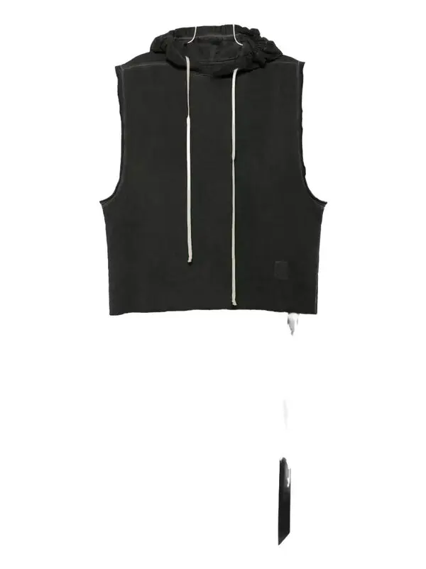 Rick Owens Sleeveless Drawstring Hoodie - Black