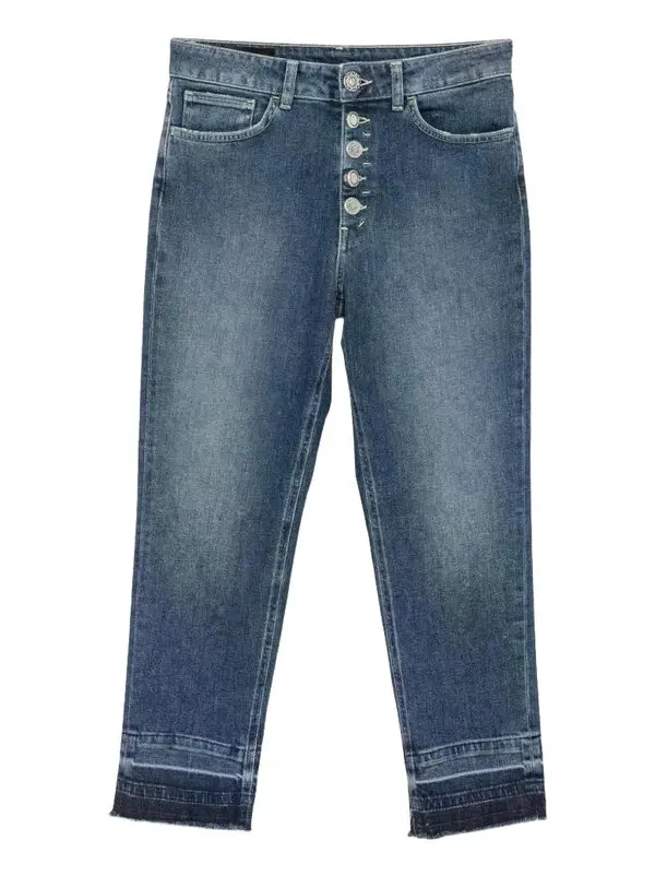 DONDUP Button-fly Frayed Jeans - Blue