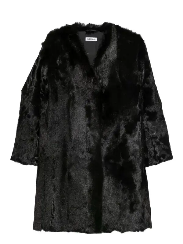 JIL SANDER V-neck Coat - Black